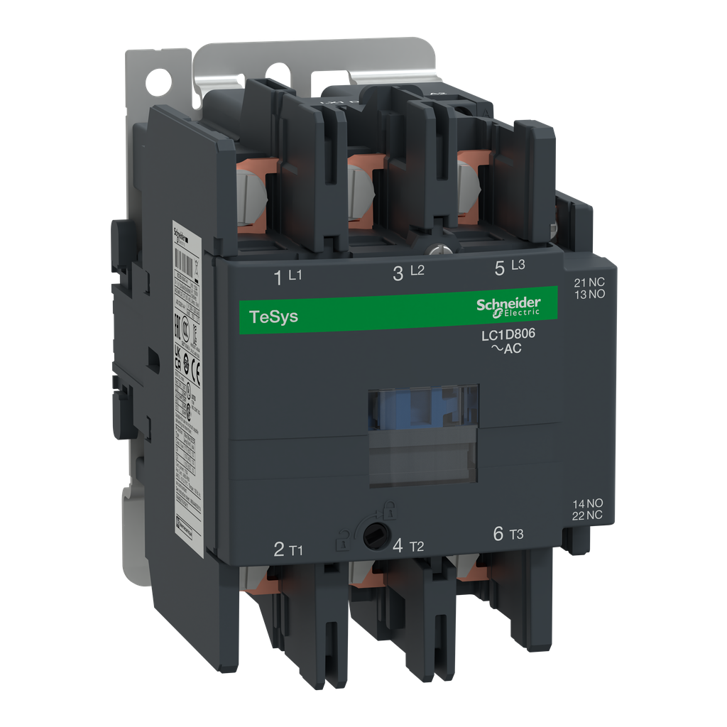 IEC contactor, TeSys Deca, nonreversing, 80A, 60HP at 480VAC, 3 phase ...