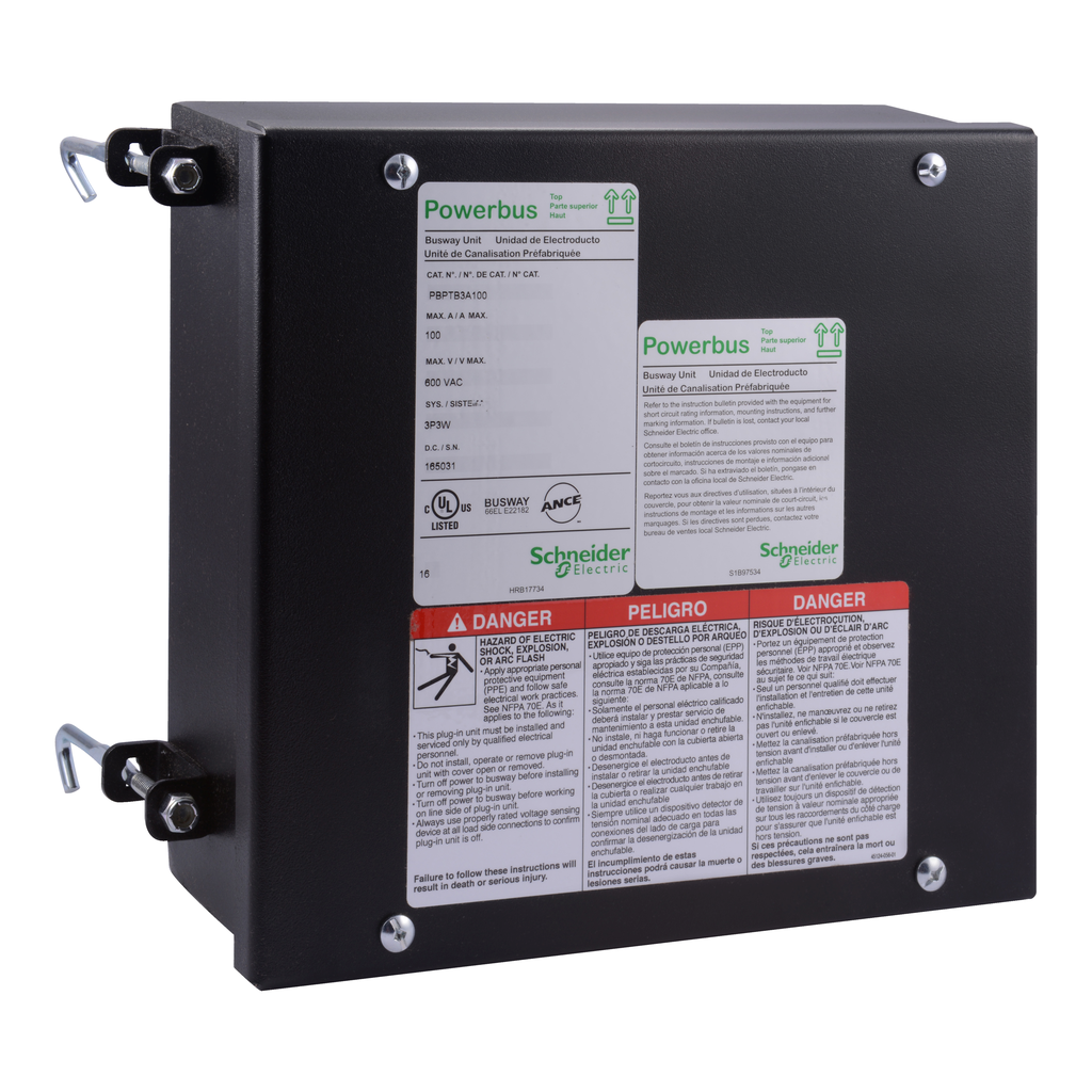 Plug-in unit, Powerbus busway, tap box, 100A, NEMA 1, 5A config – Solis ...